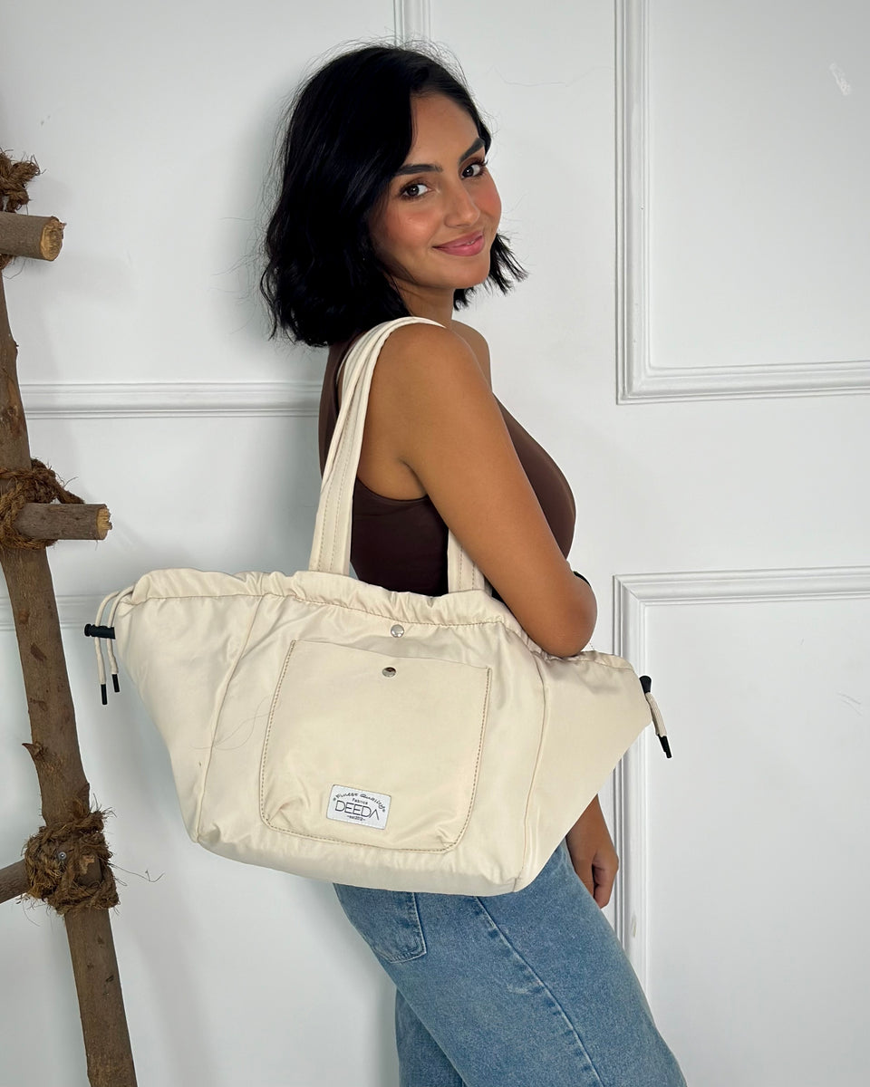 COOPER SHOULDER BAG - BEIGE – Deeda