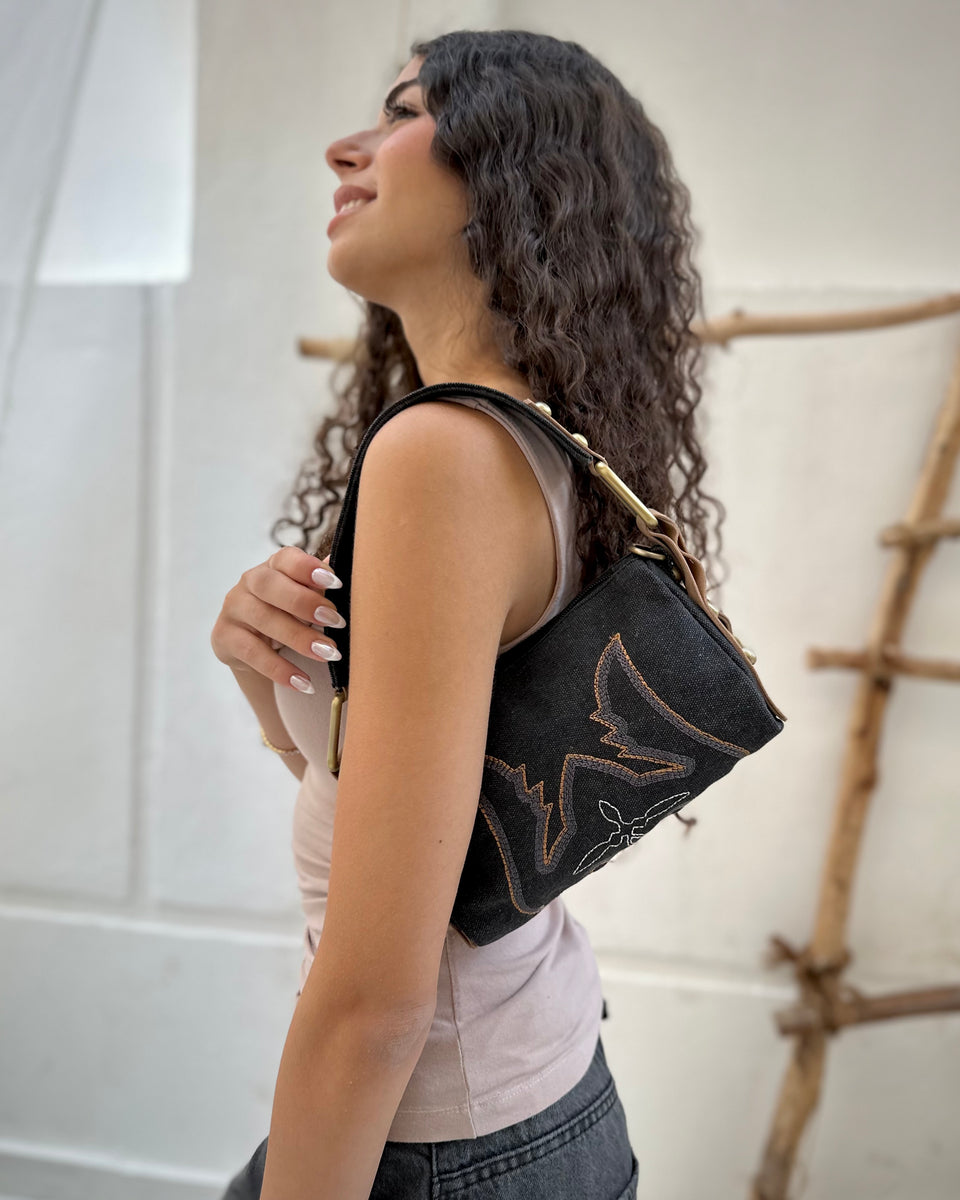 SWIFT CANVAS CROSS BAG - BLACK – Deeda